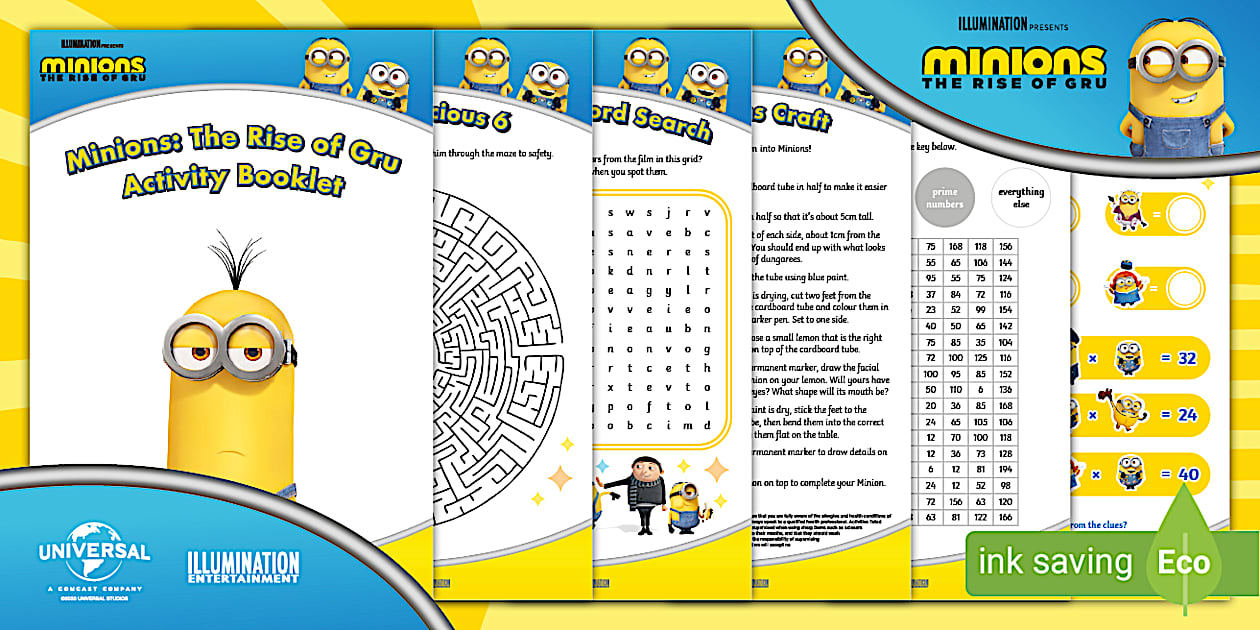 FREE! - Minions: The Rise of Gru Activity Book [Ages 7 - 11]