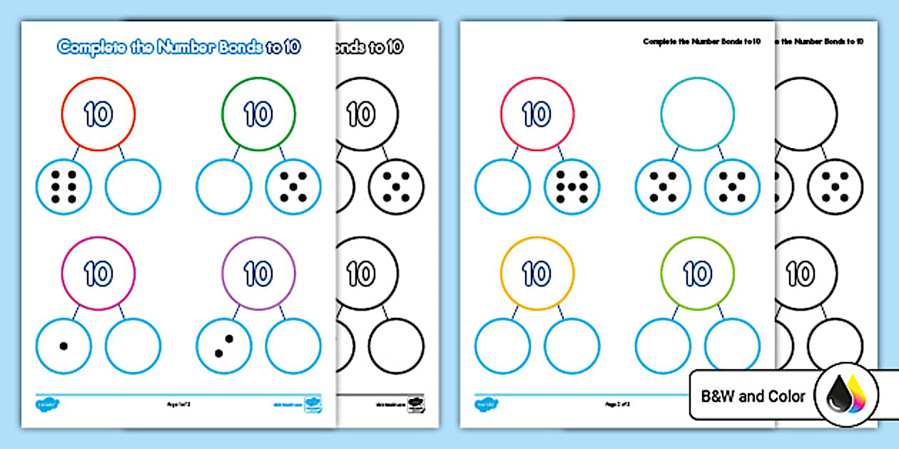 Number Bonds to 10 Worksheet | Resource | Twinkl USA