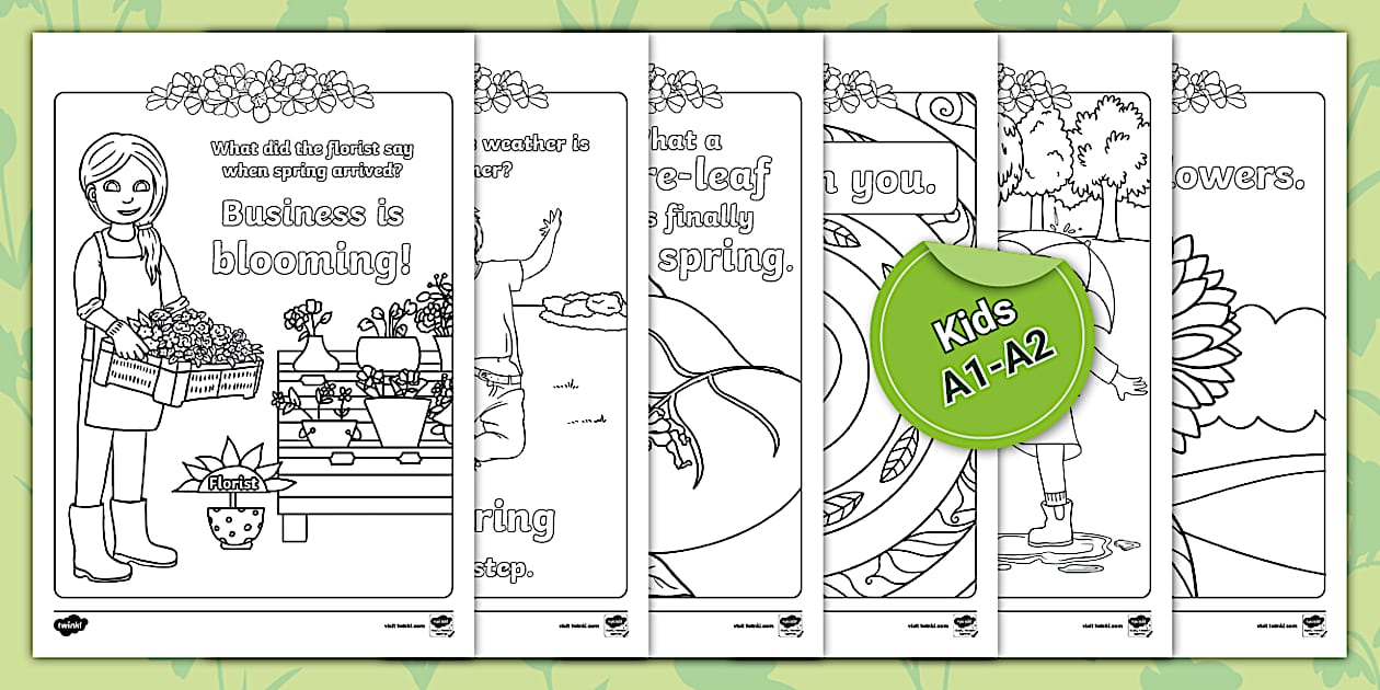 ESL Spring Mindfulness Pun Cards (teacher made) - Twinkl