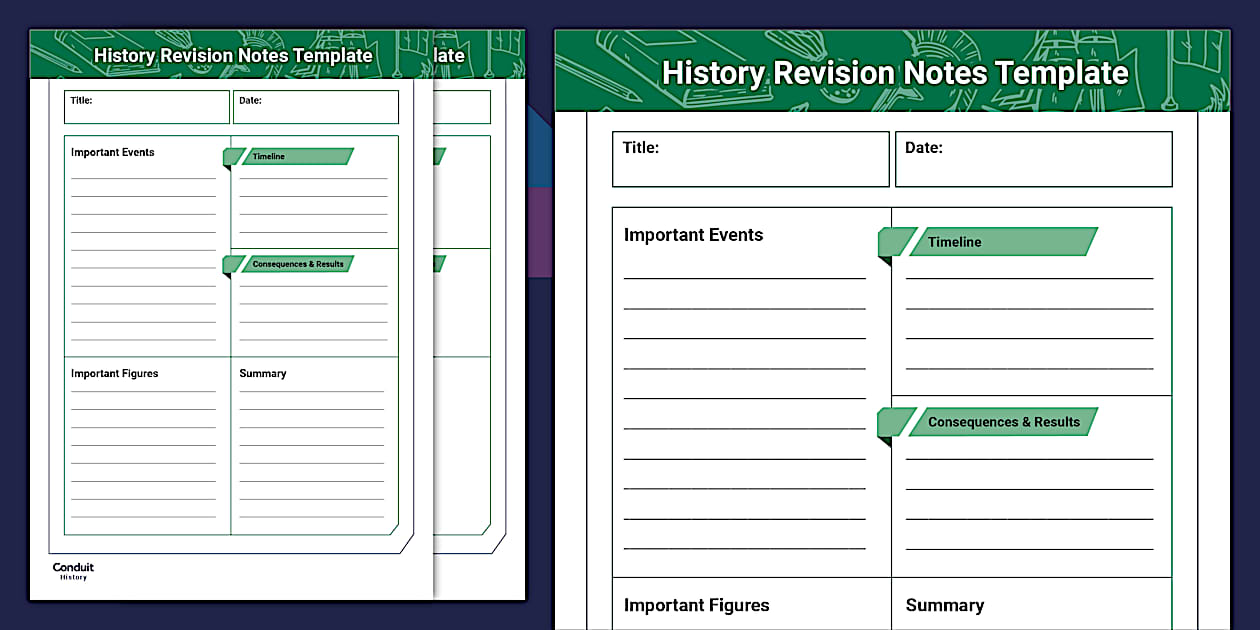 History Revision Notes Template (teacher made) - Twinkl