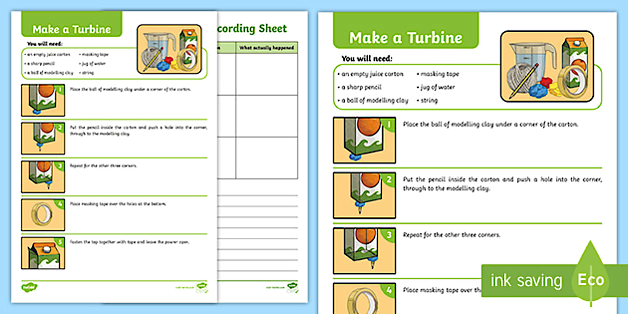 Make a Turbine Activity (teacher made) - Twinkl