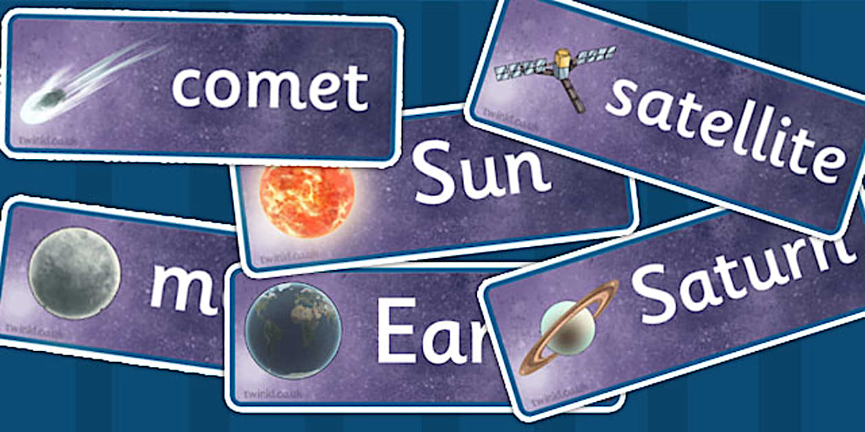 Space Word Cards Detailed Images (Teacher-Made) - Twinkl