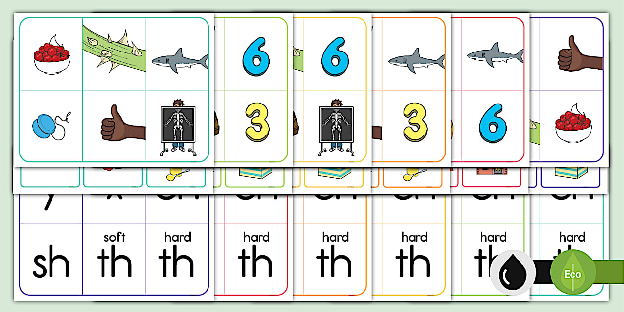 Phonics Bingo Game | y, x, ch, sh, th sounds (teacher made)