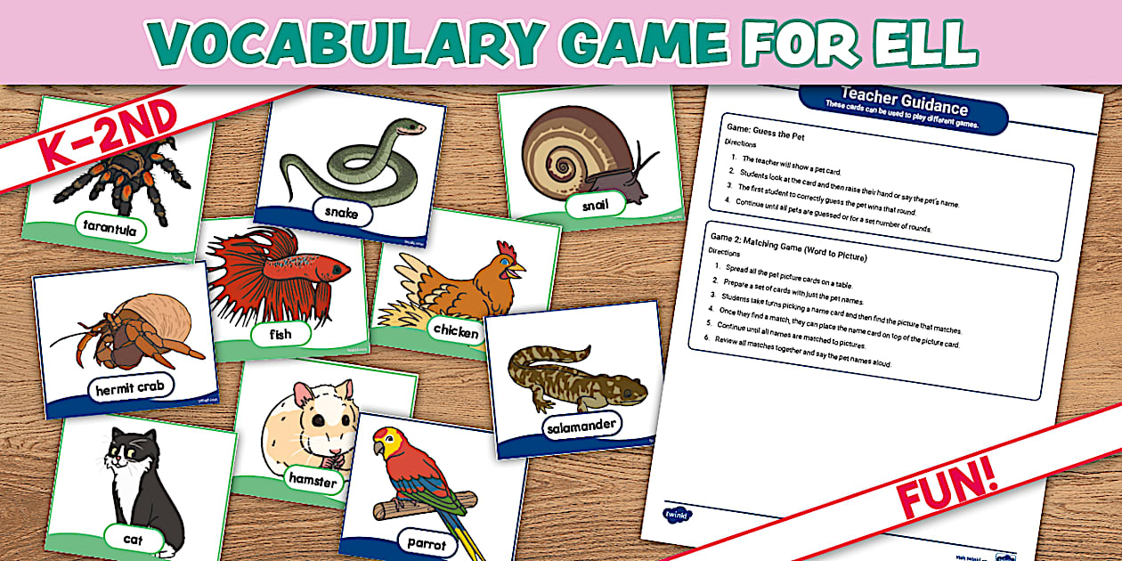 Pet Palooza Vocabulary Game for ELL (teacher made) - Twinkl