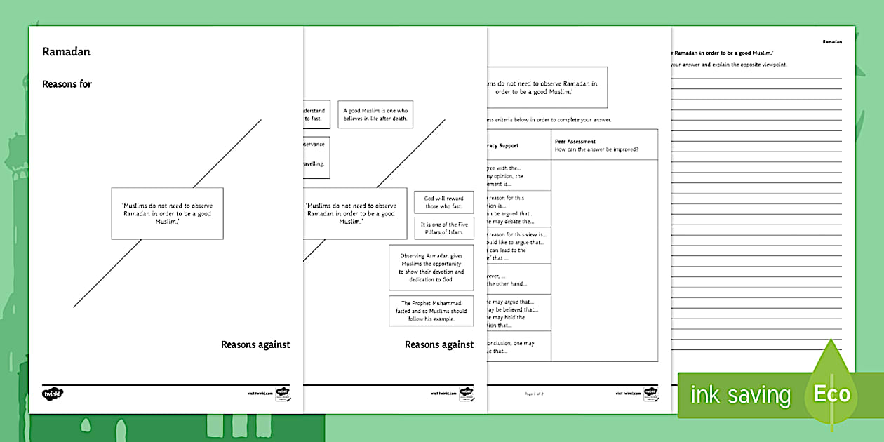 Editable Ramadan Written Worksheets (teacher made) - Twinkl