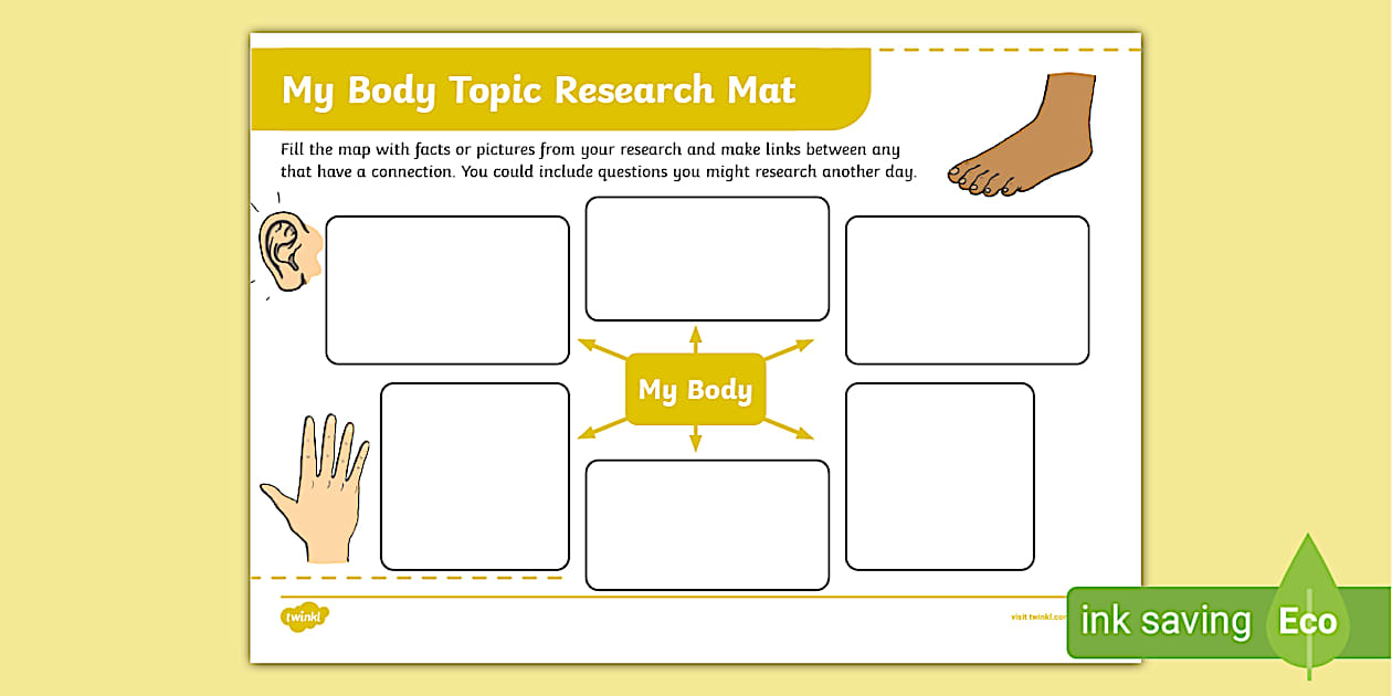 My Body Topic Research Map (teacher made) - Twinkl