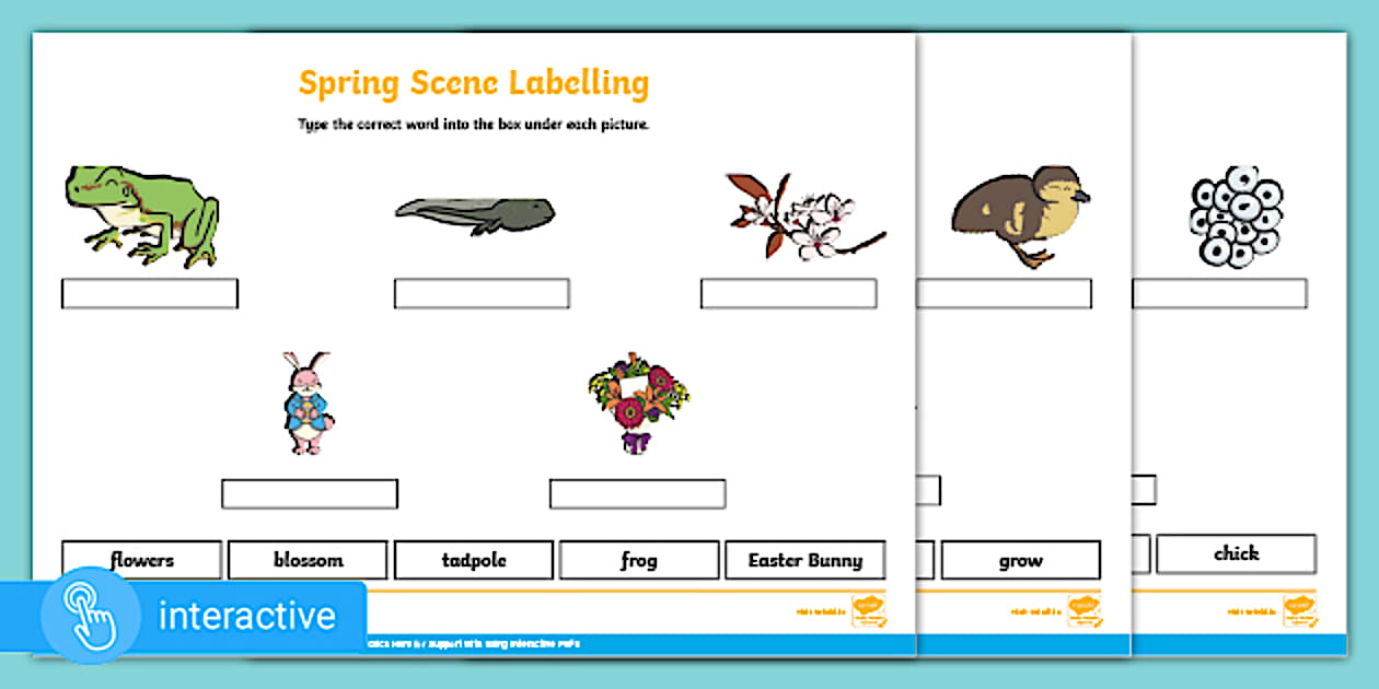 Spring Aistear Labelling Worksheet (teacher made) - Twinkl