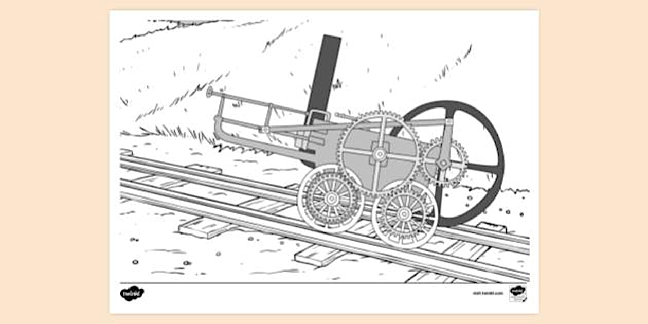 Printable First Steam Locomotive Colouring Sheet - Twinkl