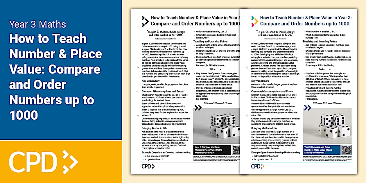 How to Teach Number and Place Value in Year 3: Compare and Order ...