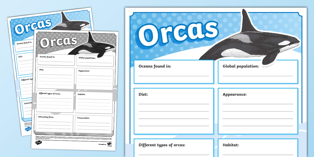Orcas Fact File Template - Twinkl Science (teacher made)