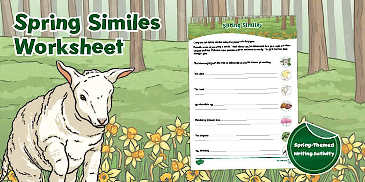 * NEW * Spring Similes Worksheet