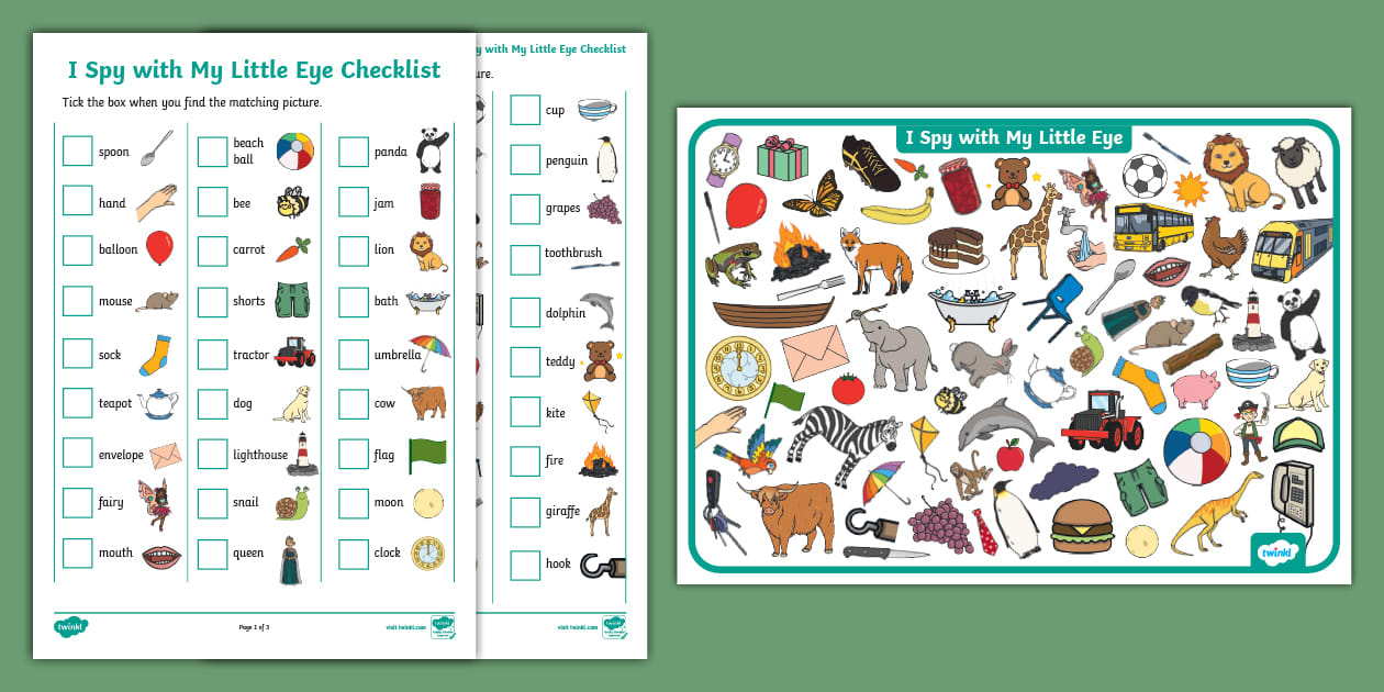 I Spy with My Little Eye Activity (teacher made) - Twinkl