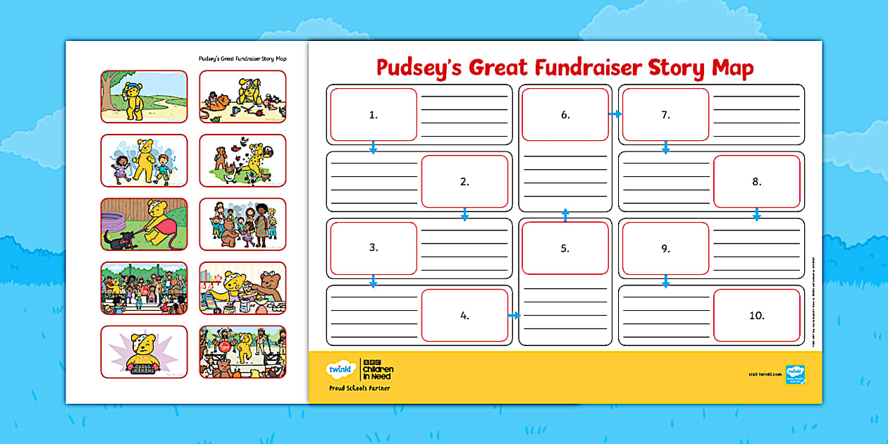 FREE! - Pudsey's Great Fundraiser Story Map (teacher made)