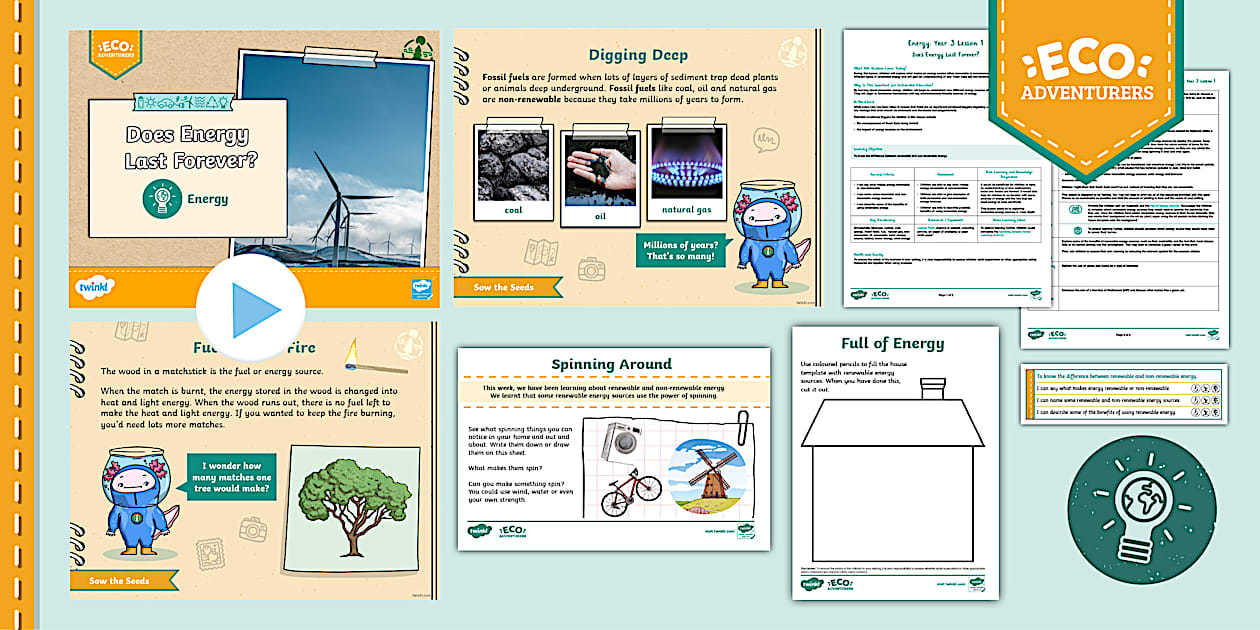Year 3 Energy: Lesson 1 - Does Energy Last Forever?
