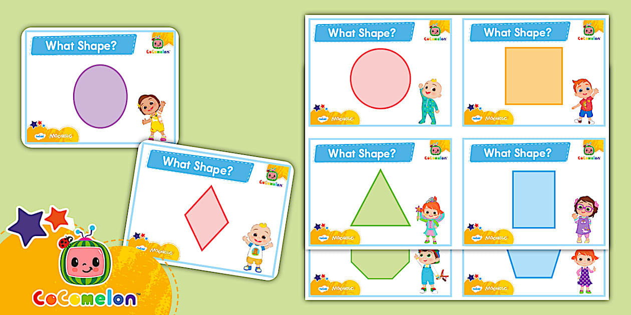 FREE! - CoComelon: What Shape? Flash Cards - Twinkl