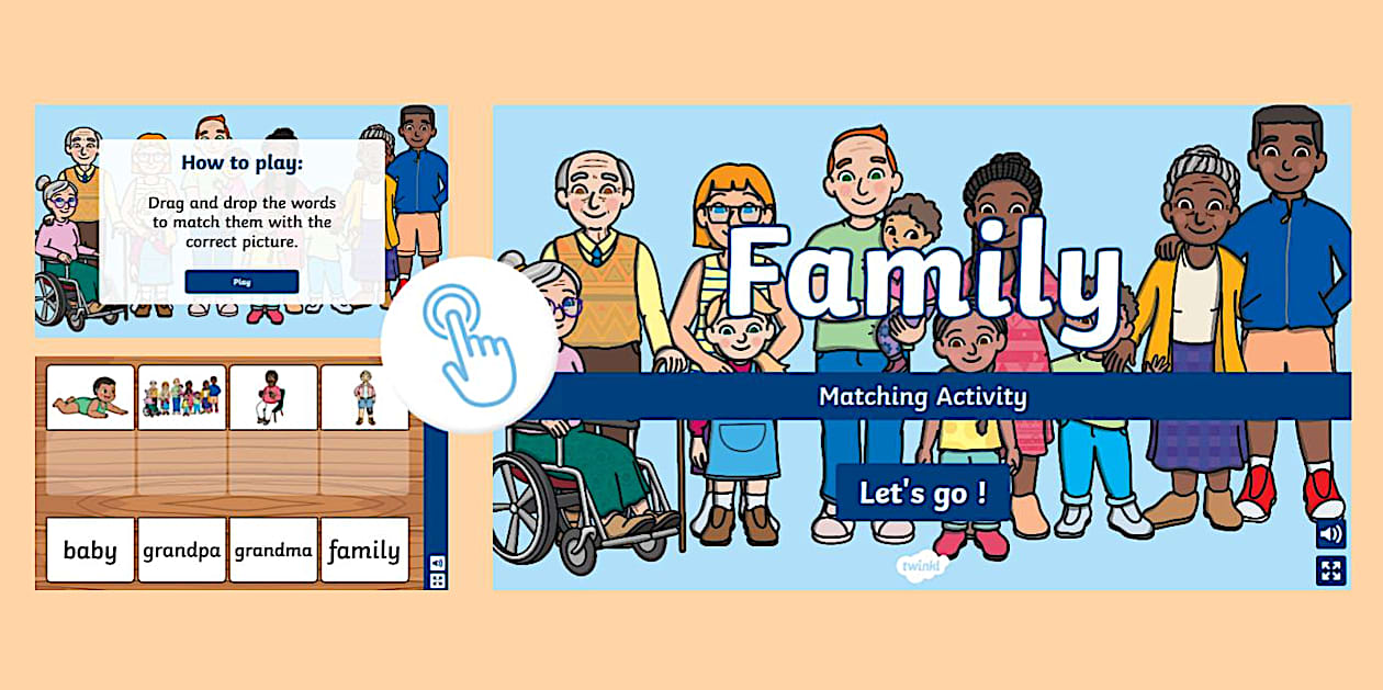 ESL Family Interactive Matching Game [Kids, A1] - Twinkl