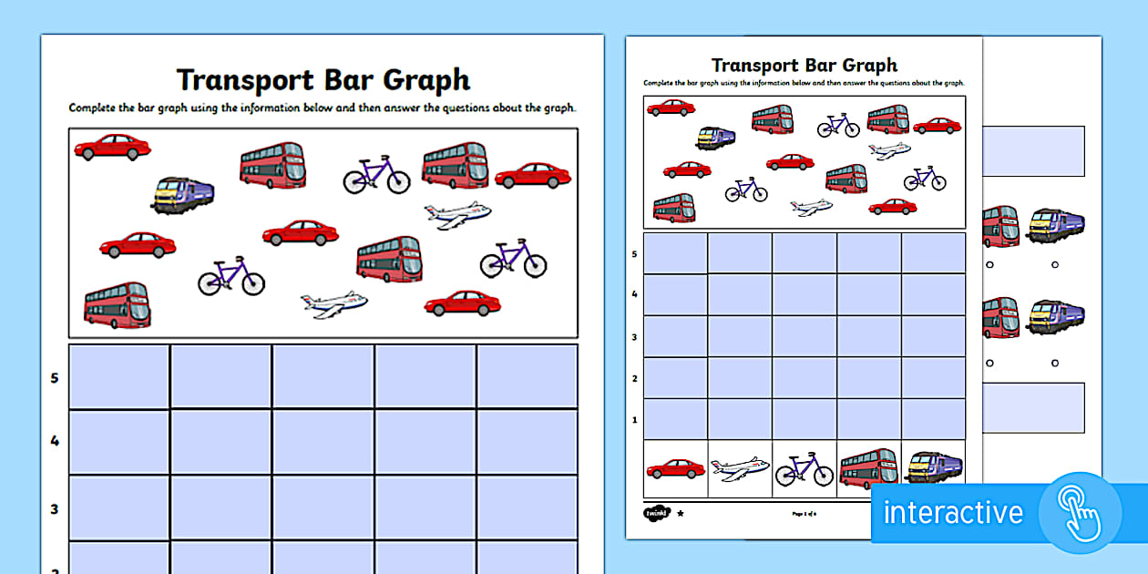 Bar Graphs with Transport Differentiated Worksheets - Twinkl