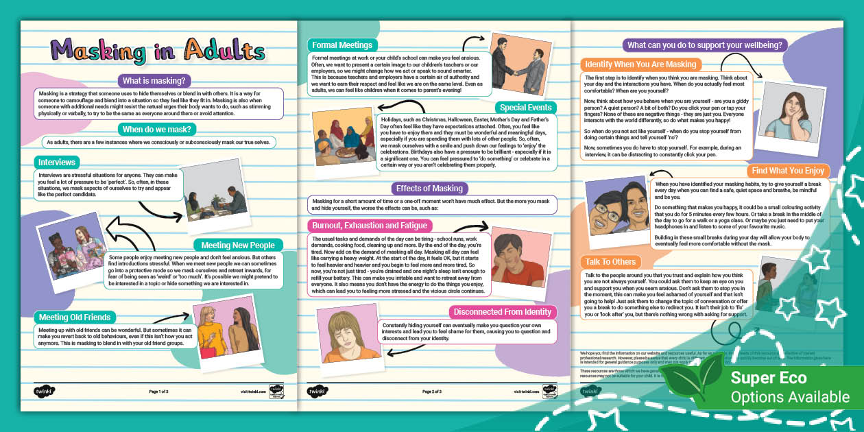 Masking in Adults (teacher made) - Twinkl