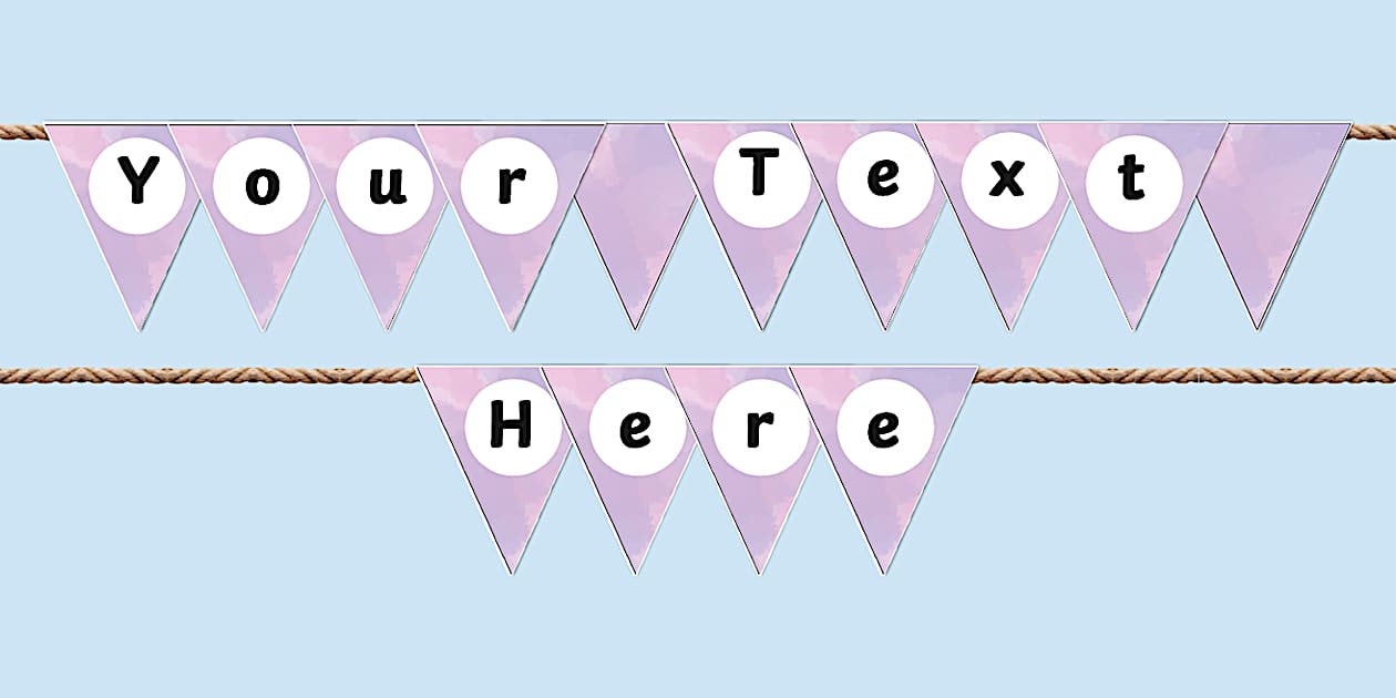 Editable Circle Pink Purple Watercolour Bunting - Twinkl
