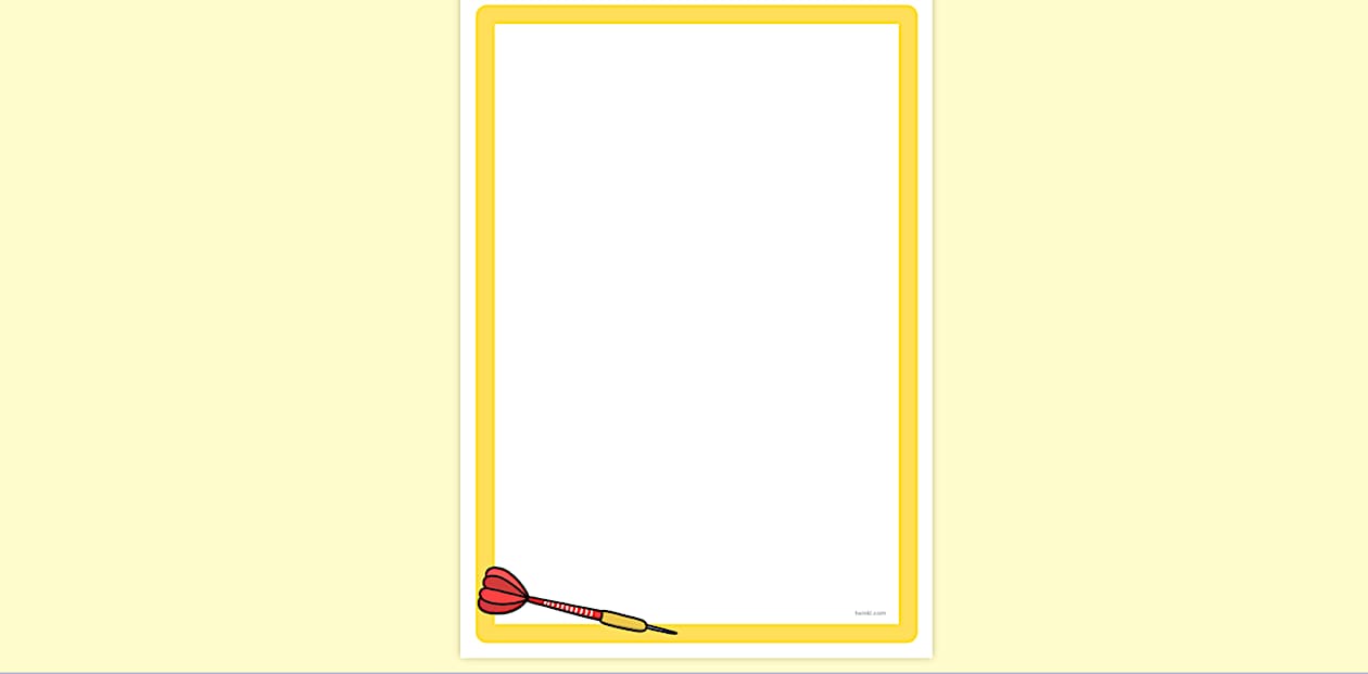 Simple Blank Dart Page Border | Page Borders | Twinkl