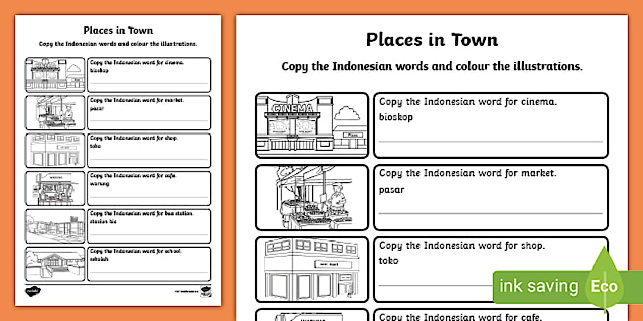 Places in Town Activity Page (teacher made) - Twinkl