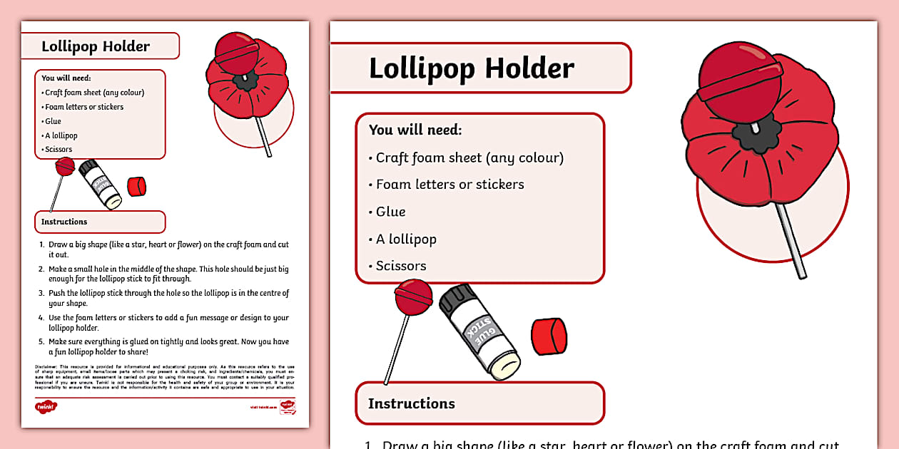 Lollipop Holder Craft Activity (teacher made) - Twinkl