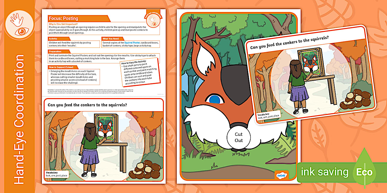 Feed the Squirrels | Autumn Hand-Eye Coordination Activity