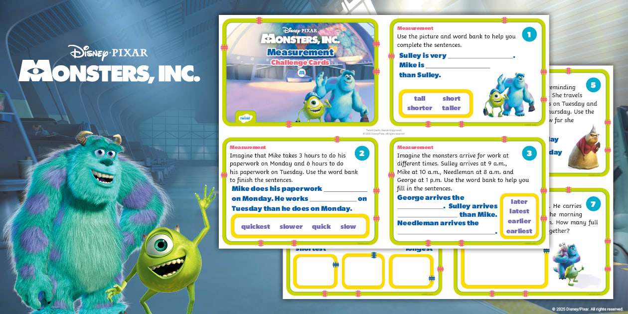 👉 Monsters, Inc.: Monster Maths Measurement Challenge Cards [Ages 5-7]