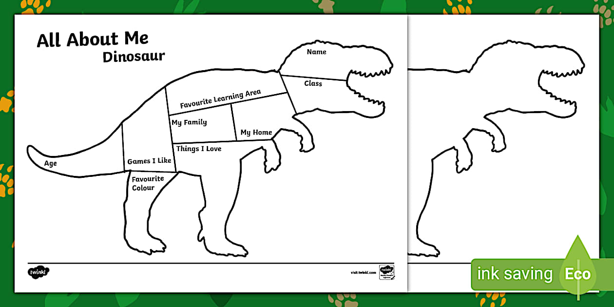 Dinosaur All About Me Writing Frame (teacher made) - Twinkl