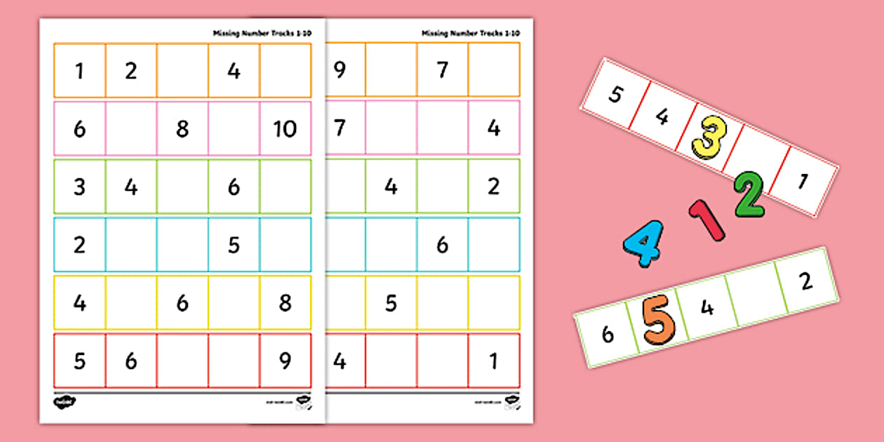 Editable Missing Number Maths Activity | Missing Number Tracks 1-10