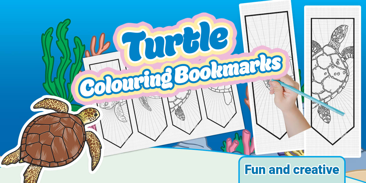 Turtle Colouring Bookmarks