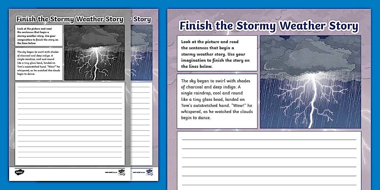 Finish the Stormy Weather Story Writing Template - Twinkl