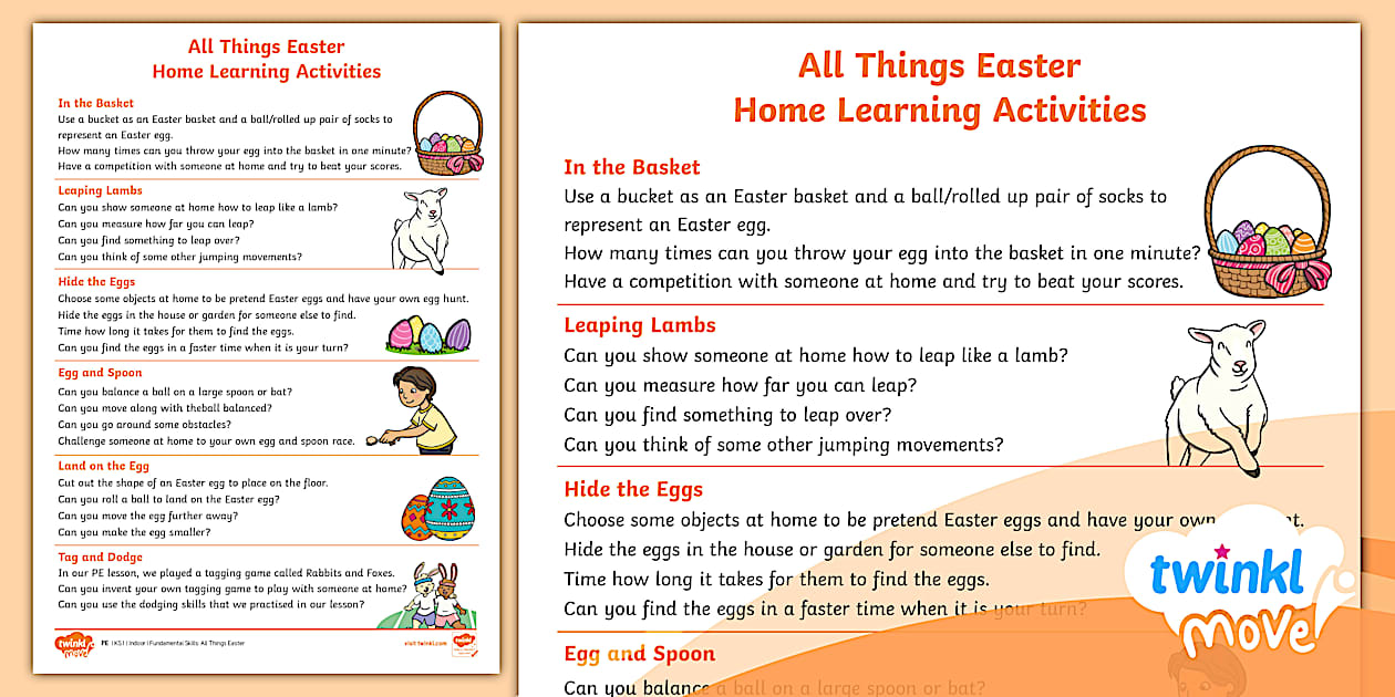 Black and White Twinkl Move PE - KS1 Fundamental Skills: Easter - All ...