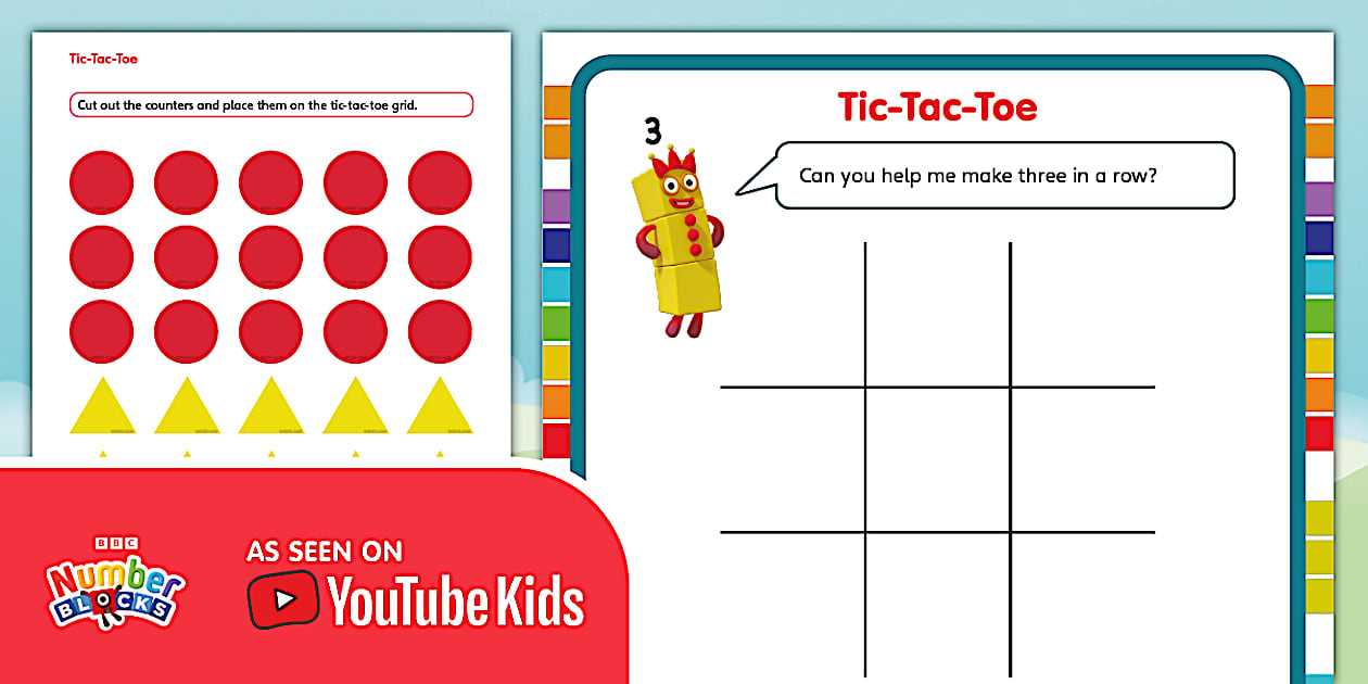Numberblocks: Number 3 Tic-Tac-Toe Game - Twinkl