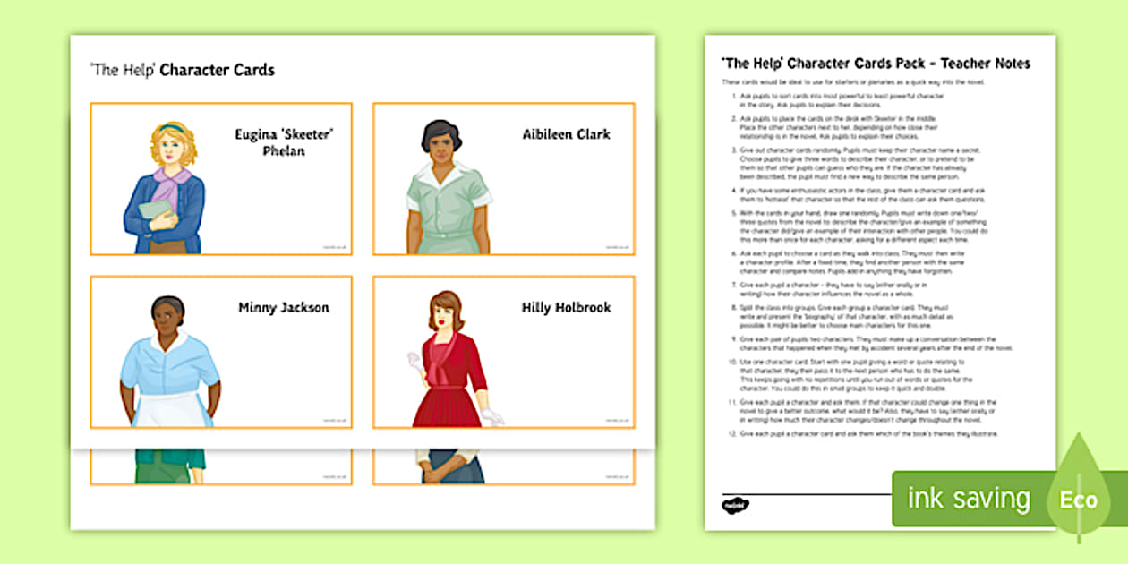 The Help Characters Cards Pack | A Level English Language