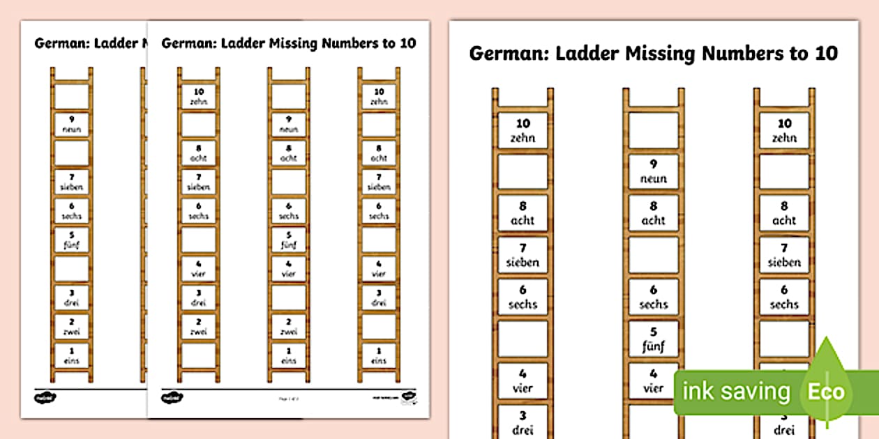 👉 German Activity Sheet: Numbers 1-10