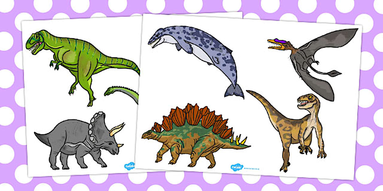 Black and White Realistic Dinosaurs Cut Outs (teacher made)