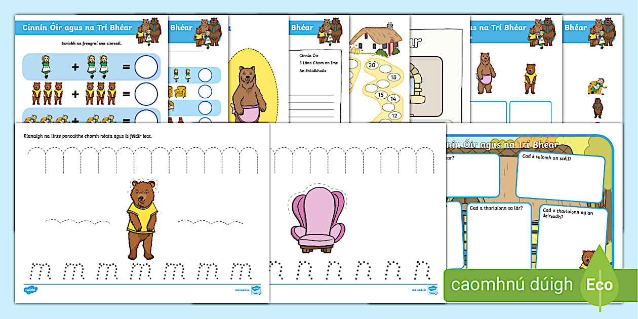 Goldilocks and the Three Bears Activity Pack Gaeilge