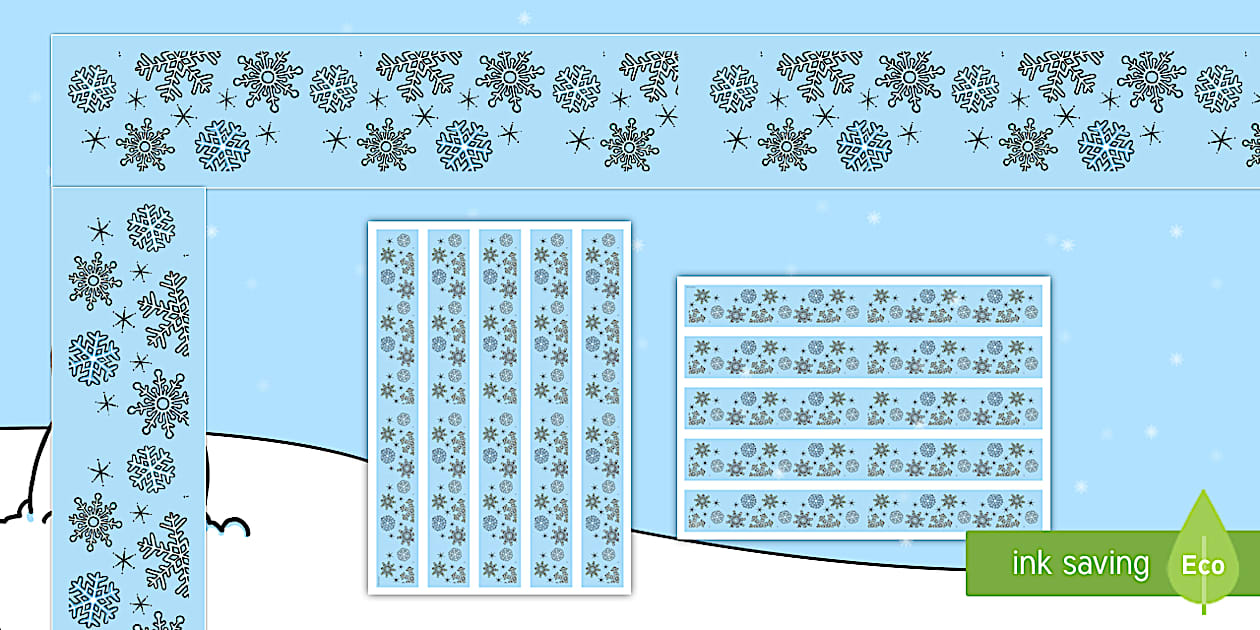 Snowflake Themed Display Borders - Winter Display Lettering & Symbols
