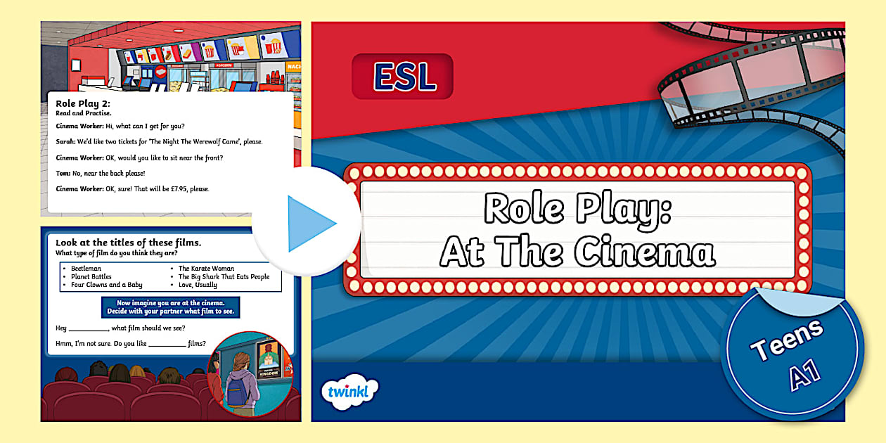ESL Roleplay: At The Cinema [Teens, A1] - Twinkl