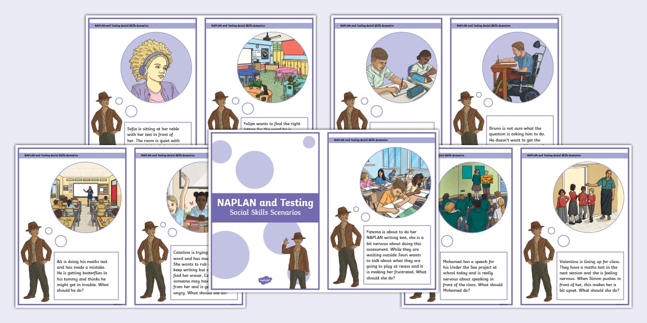 NAPLAN/Testing: Social Skills Scenario Cards (teacher made)