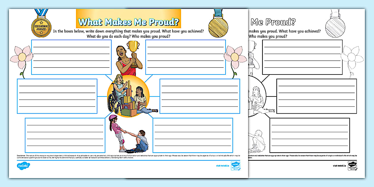 What Makes Me Proud? Mind Map - Twinkl