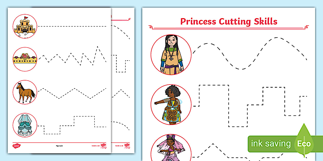 Princess Cutting Skills Activity - Twinkl - EYFS - Twinkl