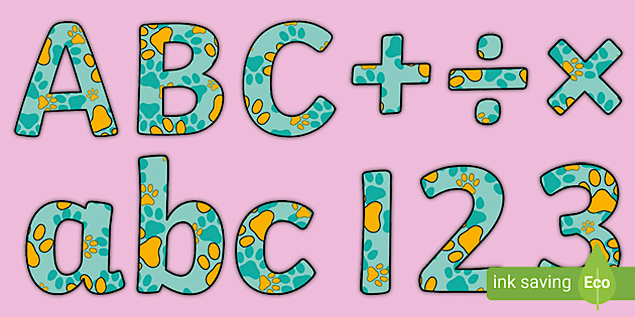 Cursive Paw Print Display Lettering (teacher made) - Twinkl