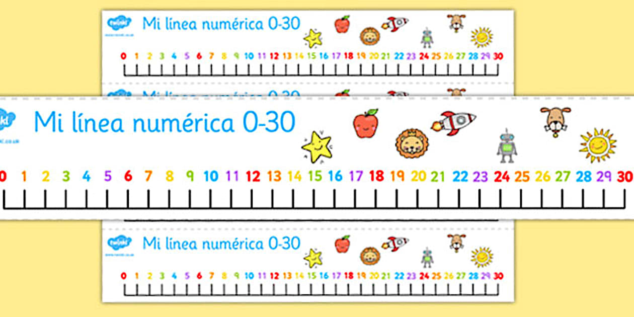 Línea numérica de 0 a 30 - línea numérica (teacher made)