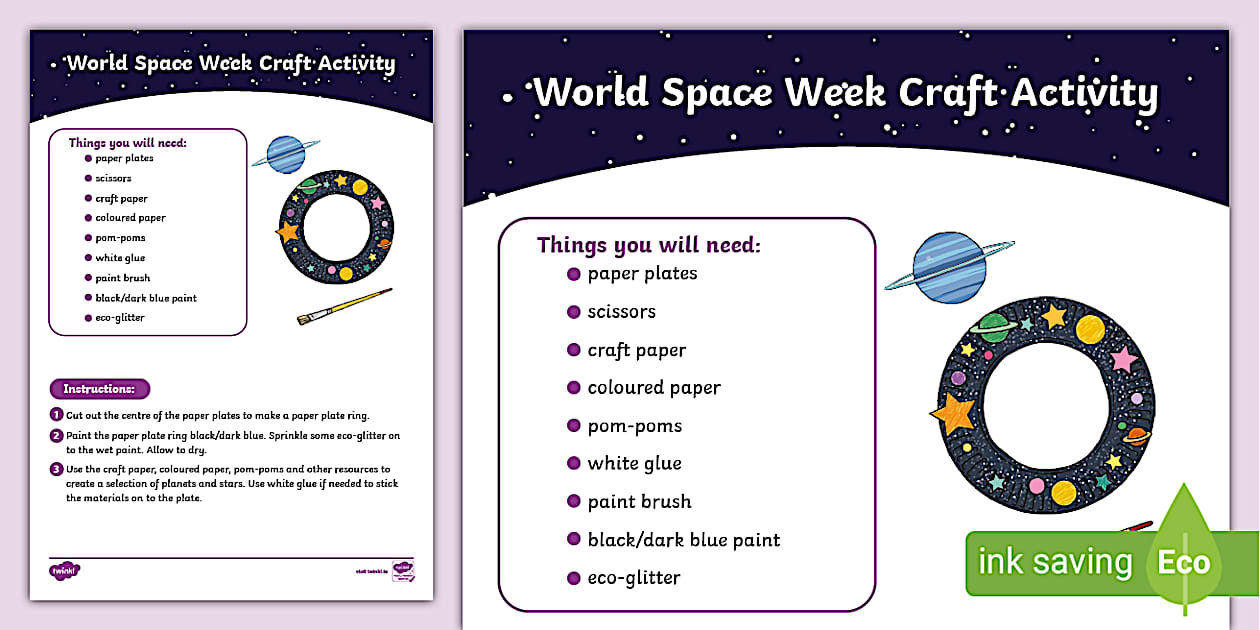 World Space Week Craft Activity (teacher made) - Twinkl