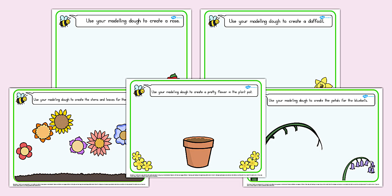 Flower Modelling Dough Mats (teacher made) - Twinkl