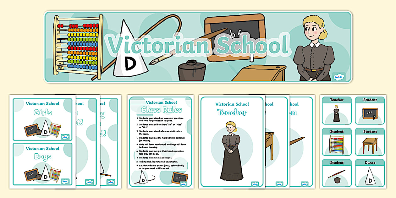 Editable Victorian School Role Play Pack - Twinkl
