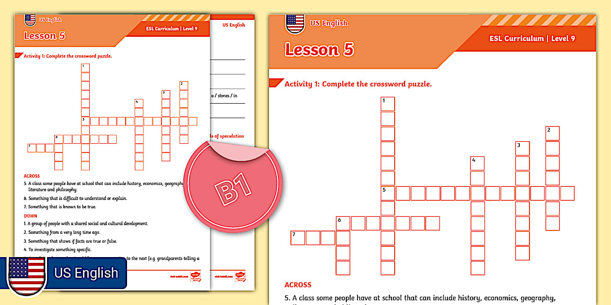 ESL Curriculum Level 9 Lesson 5 Activity Sheet