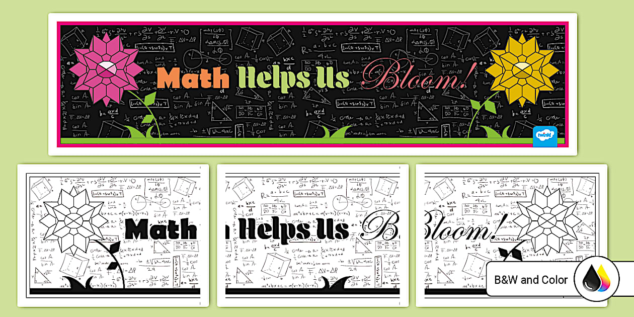 Math Helps Us Bloom! Banner (teacher made) - Twinkl